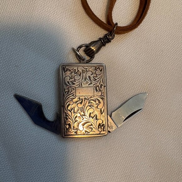 Vintage | Jewelry | Vintage Sterling Silver Pendant Pocket Knife ...
